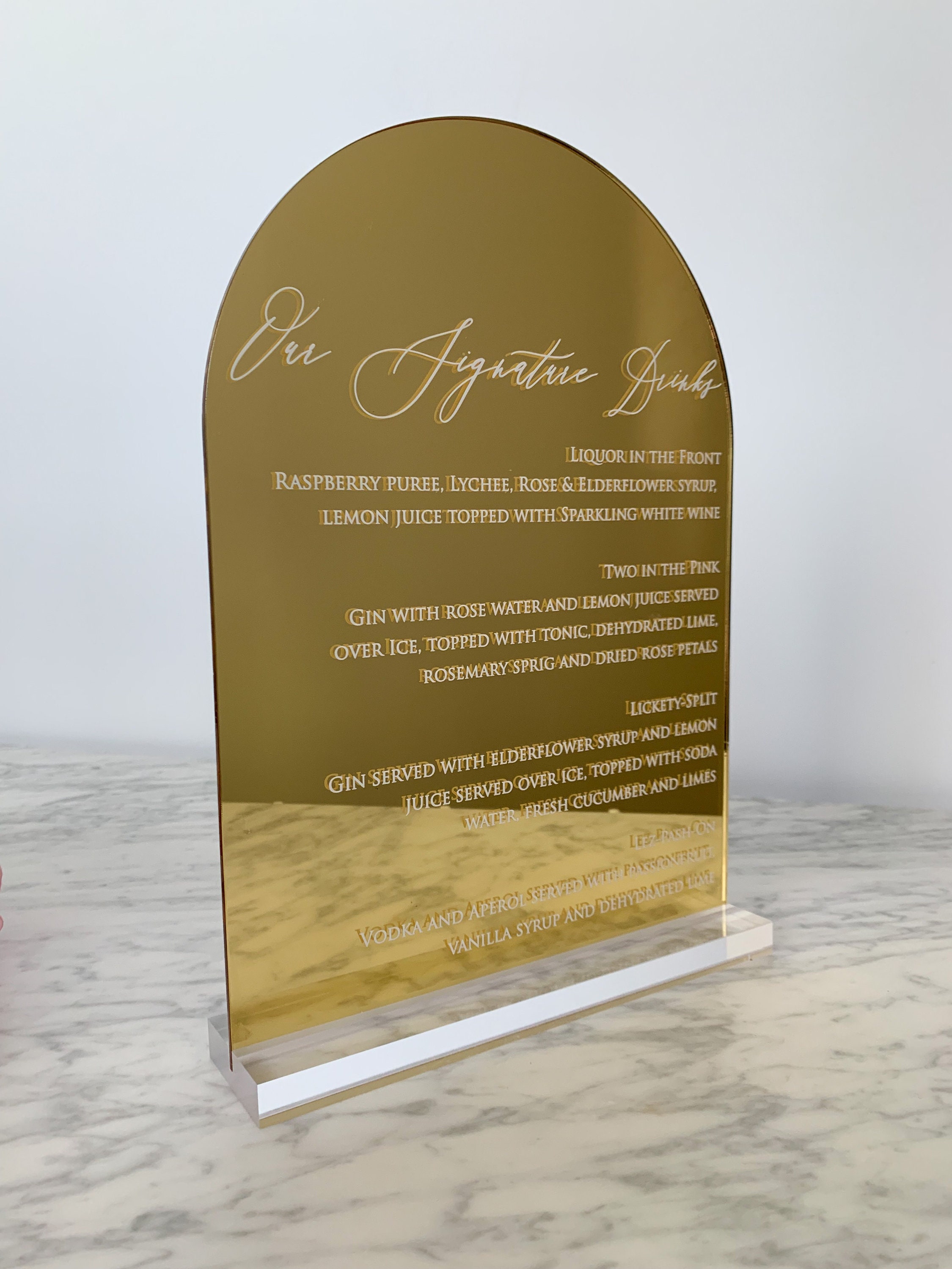 Personalised A4 Gold Acrylic Sign Wedding Engagement | Etsy