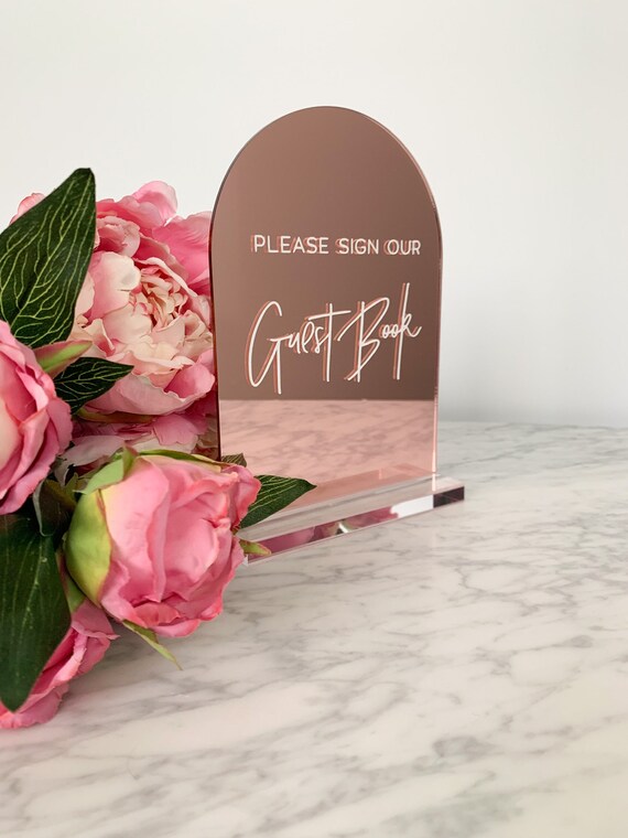 Personalised A5 Rose Gold Acrylic Sign Wedding Engagement | Etsy