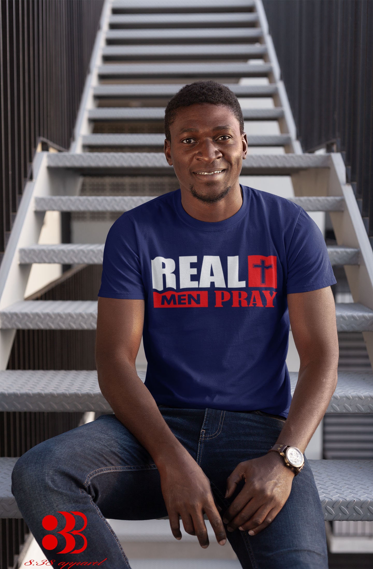 Real Men Pray Christian Men's T-shirt - Etsy