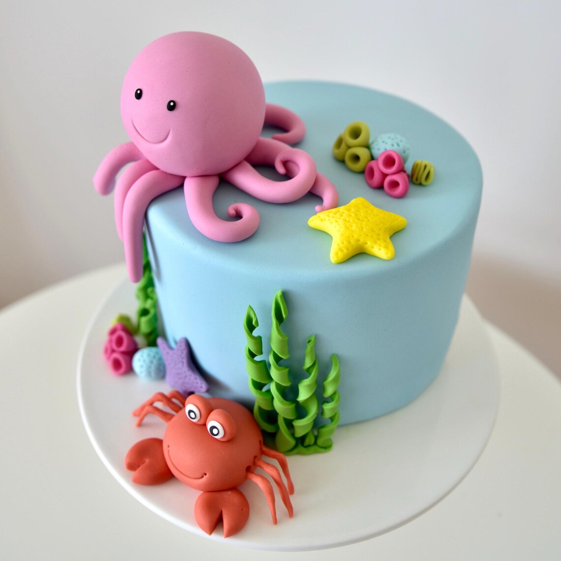 Fondant Under the Sea Cake Topper Set: Octopus, Crab, Starfish - Etsy