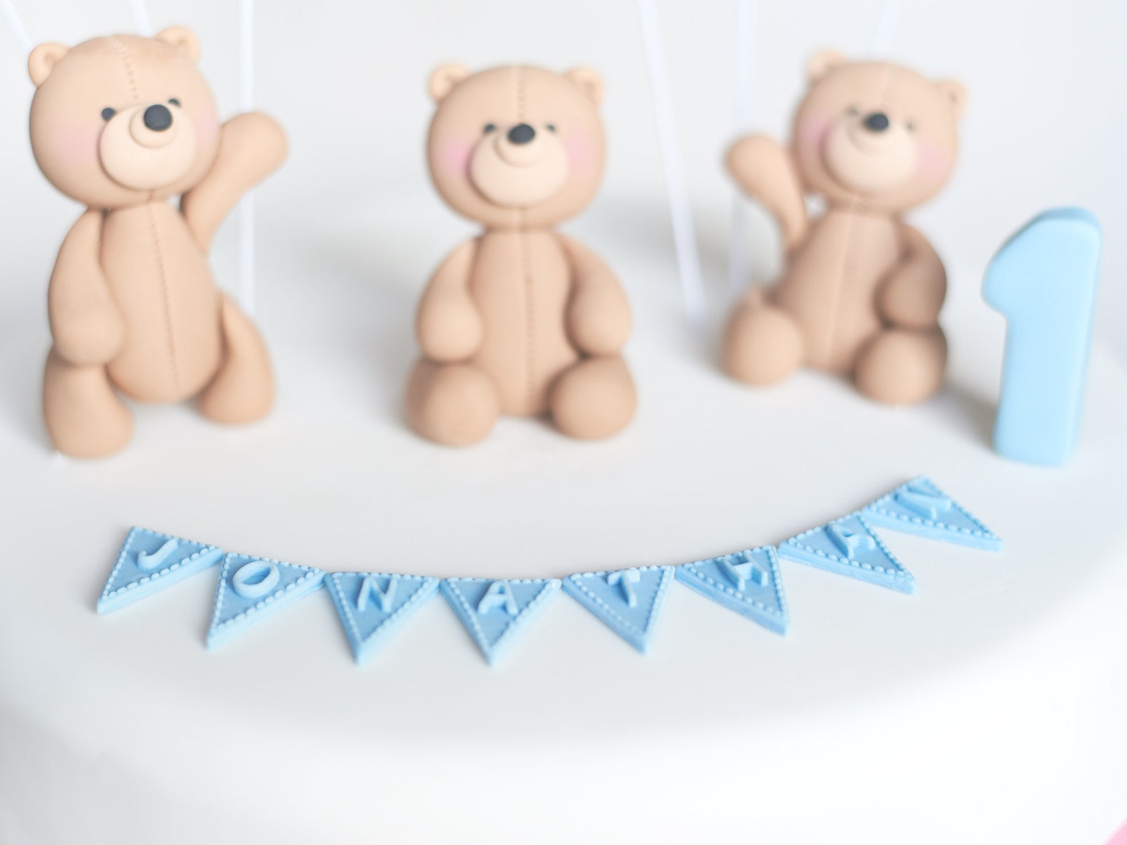 Cute Fondant 3 Teddy Bears Cake Topper Plus 6 Fondant - Etsy
