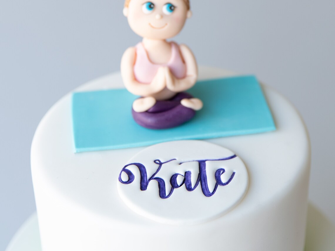 Yoga Fondant Cake Topper 3 Lady in Lotus Pose Yoga - Etsy