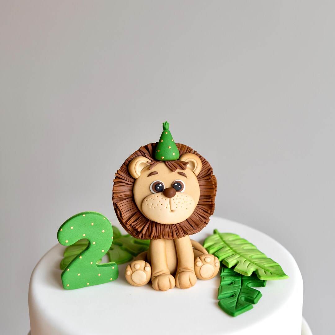 Fondant Lion Cake Topper: Edible Jungle Safari Birthday Decoration - Etsy