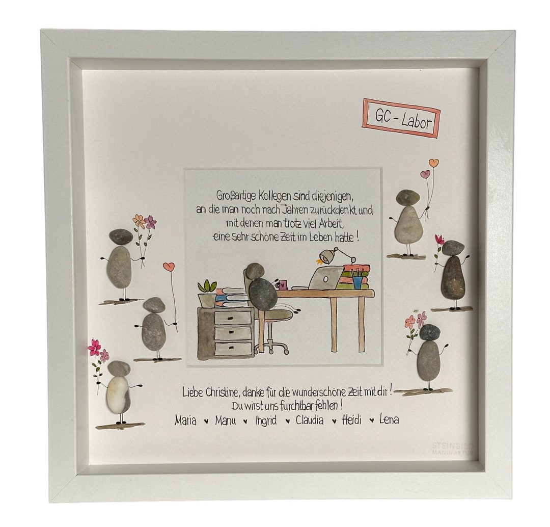 Steinbild handgeschrieben Gute Kollegen sind diejenigen .. Geschenk Kollegin Kollege Chef Chefin ...