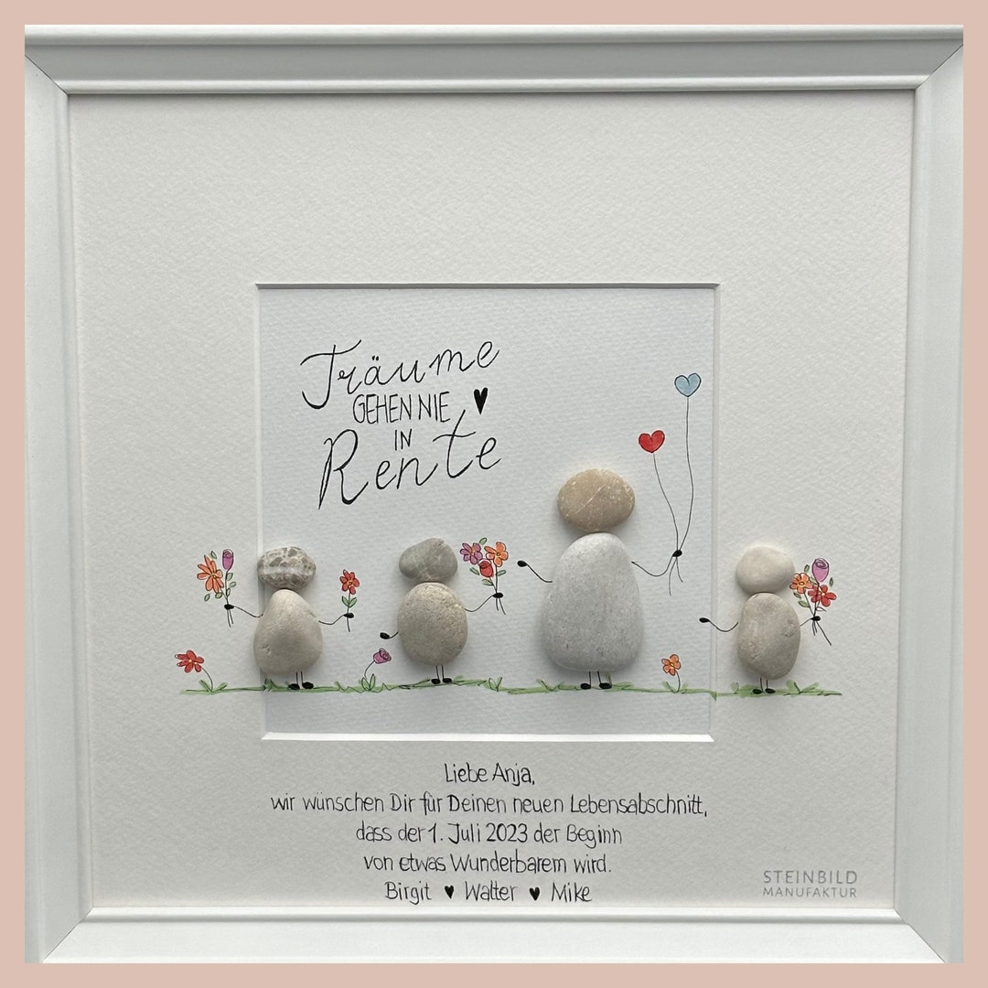 Steinbild Träume gehen nie in Rente personalisiert Pension Abschied ...