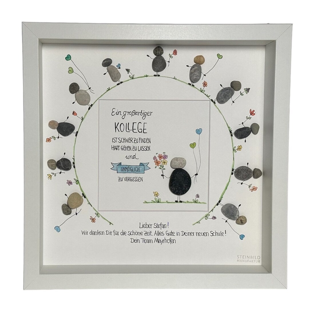 Steinbild handgeschrieben Eine großartiger Kollege ist schwer ...