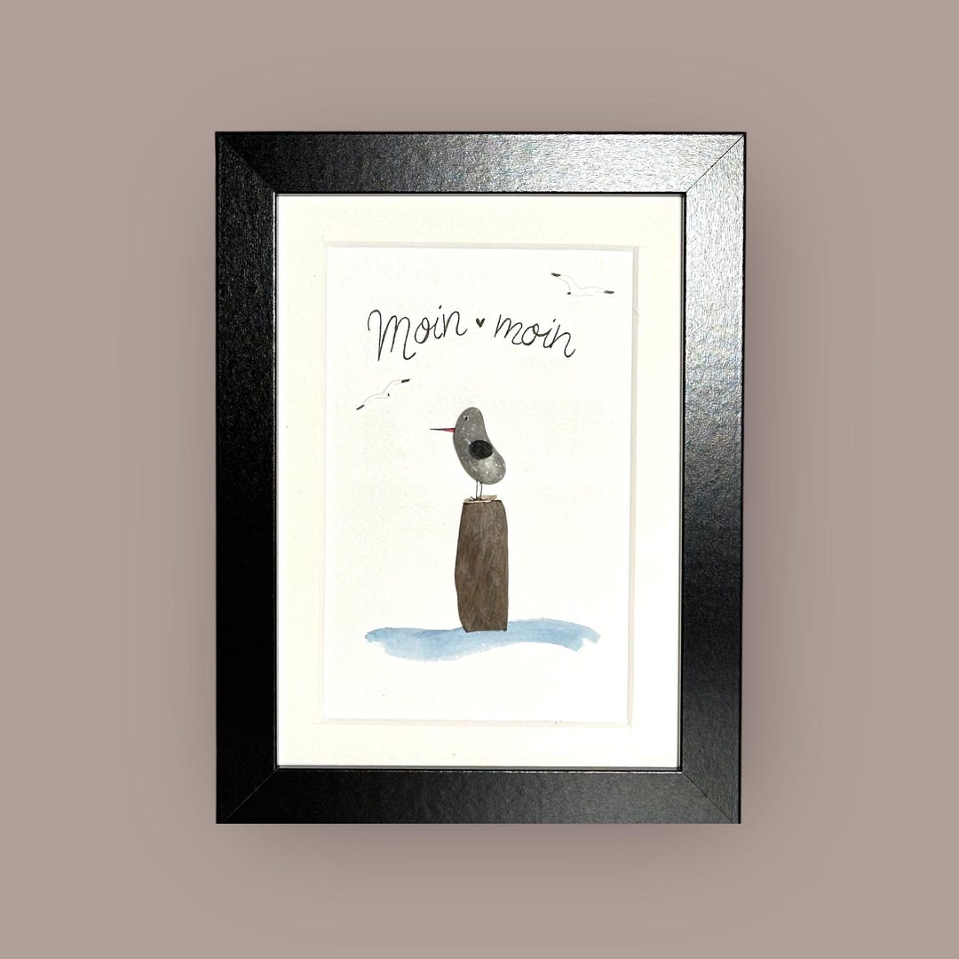Stone Picture - Moin Moin - Seagull - Personalized - Gift - Friendship ...