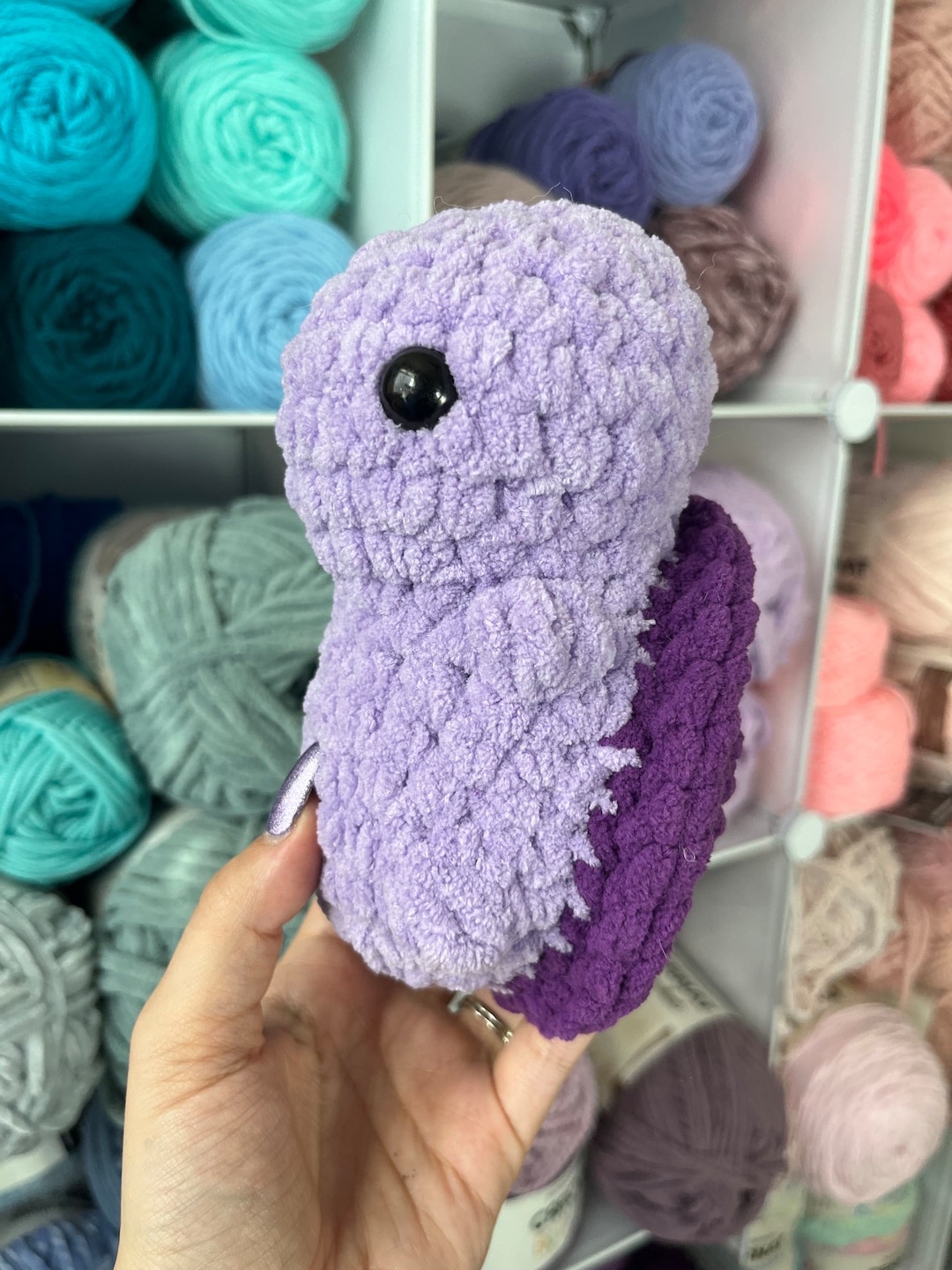 6.5 Cute Crochet Purple Turtle With Brown Shell Stuffed Animal ...