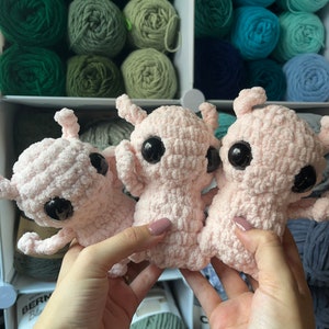 5.5” Baby Pink Alien Crochet Stuffed Animal, Cute Little Alien Plushie ...