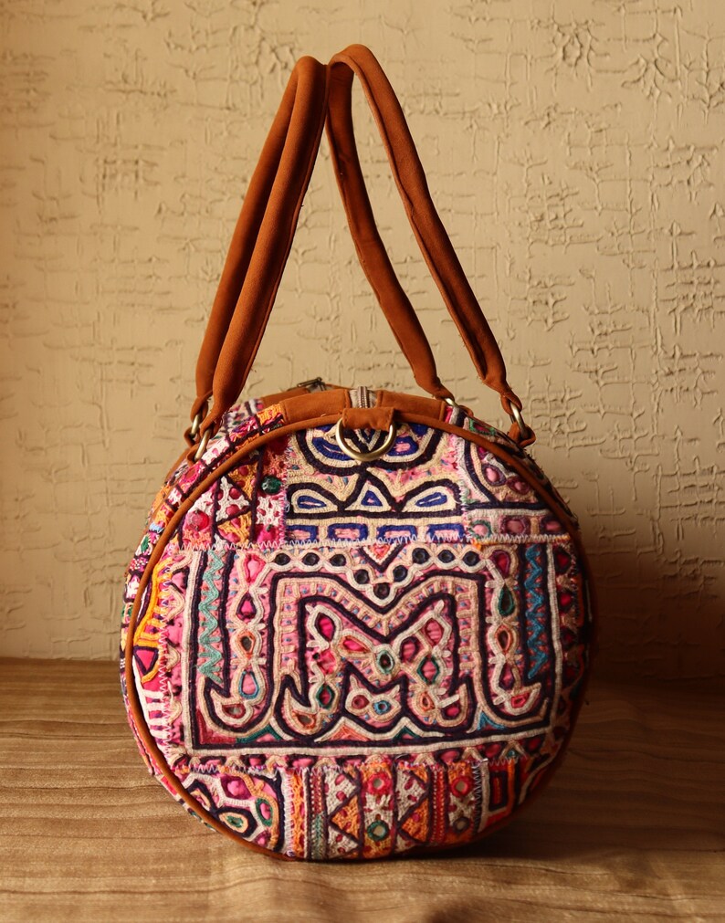 Overnight bag Barrel leather Bag Gypsy duffel bag Boho bag | Etsy