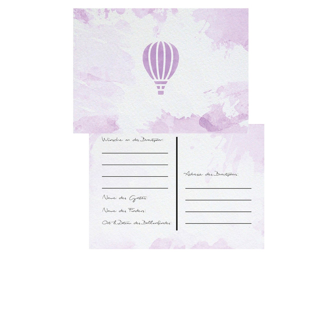 10 Balloon Flight Tickets Balloon Tickets Balloon Wish Cards Wedding - Etsy