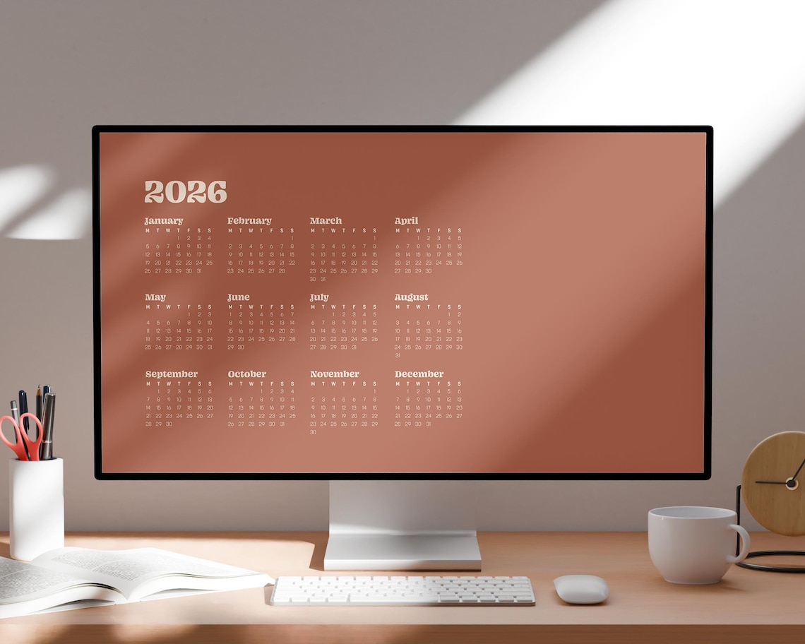 2026 Desktop Wallpapers ganzes Jahr, 4K Kalender Hintergründe, 2026 ...