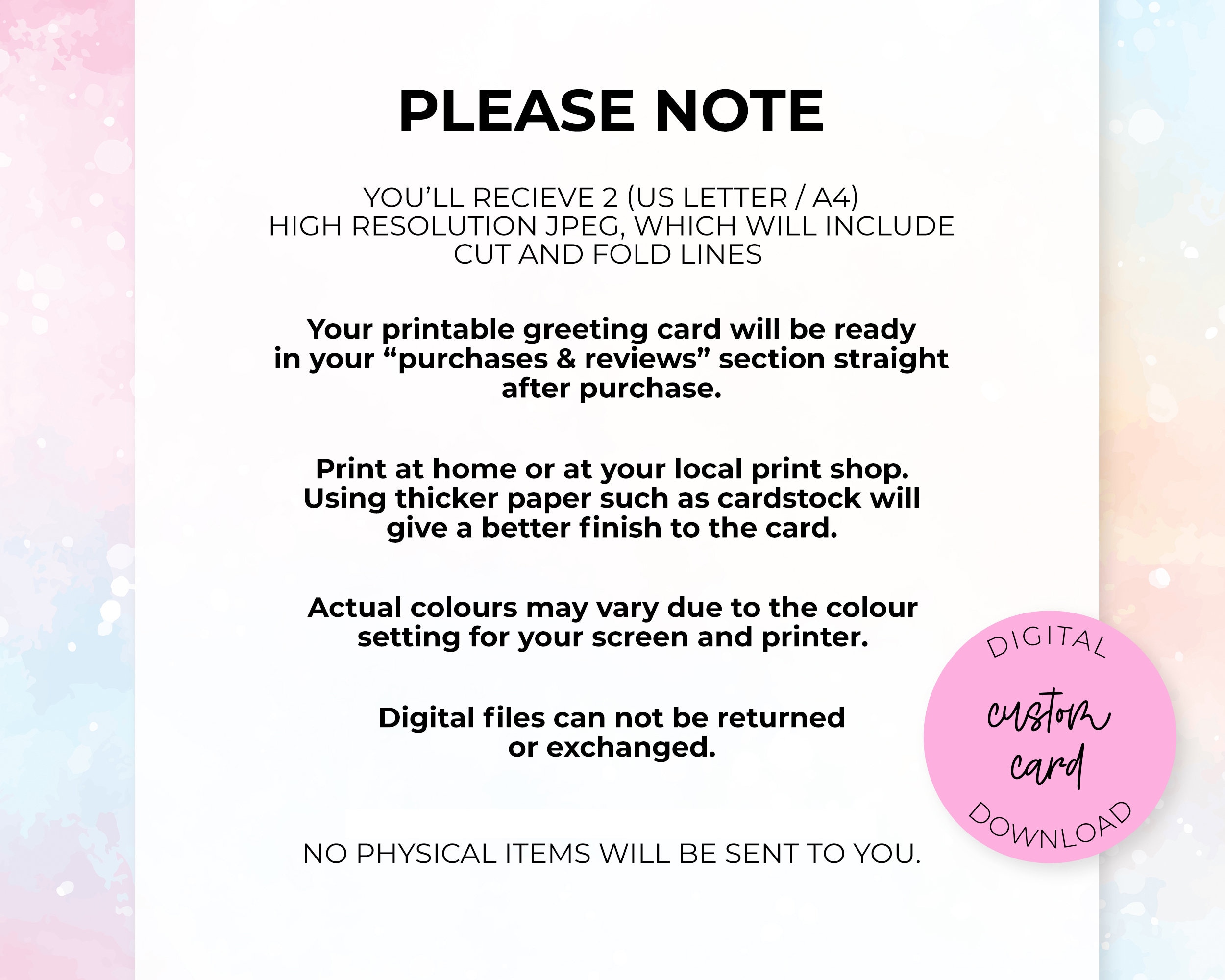 Custom Birthday Card Personalized Printable Bday Card - Etsy