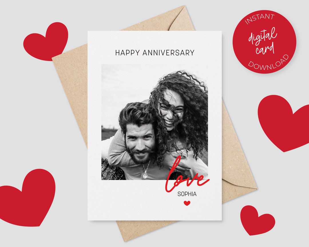 Printable Custom Valentine Photo Card, Digital Download, Folded 5x7 ...