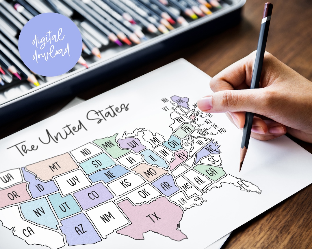 The United States Map Printable Coloring USA Map for Print and ...