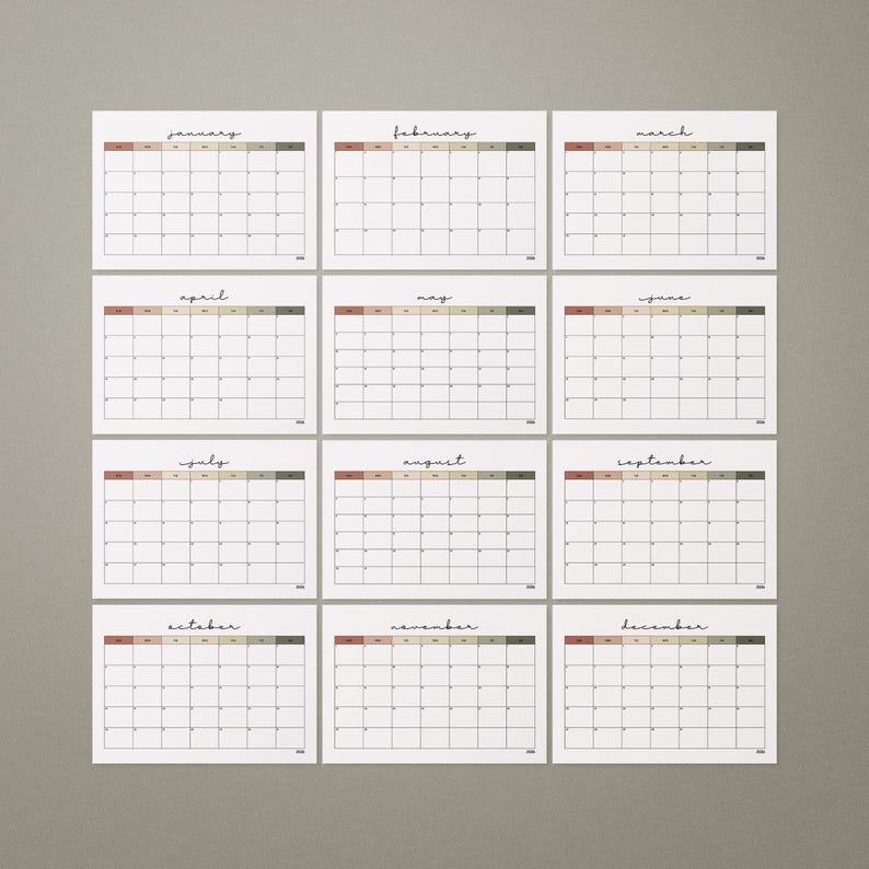 2026 Printable Monthly Calendar – Portrait (PDF Download) - A3/a4 ...