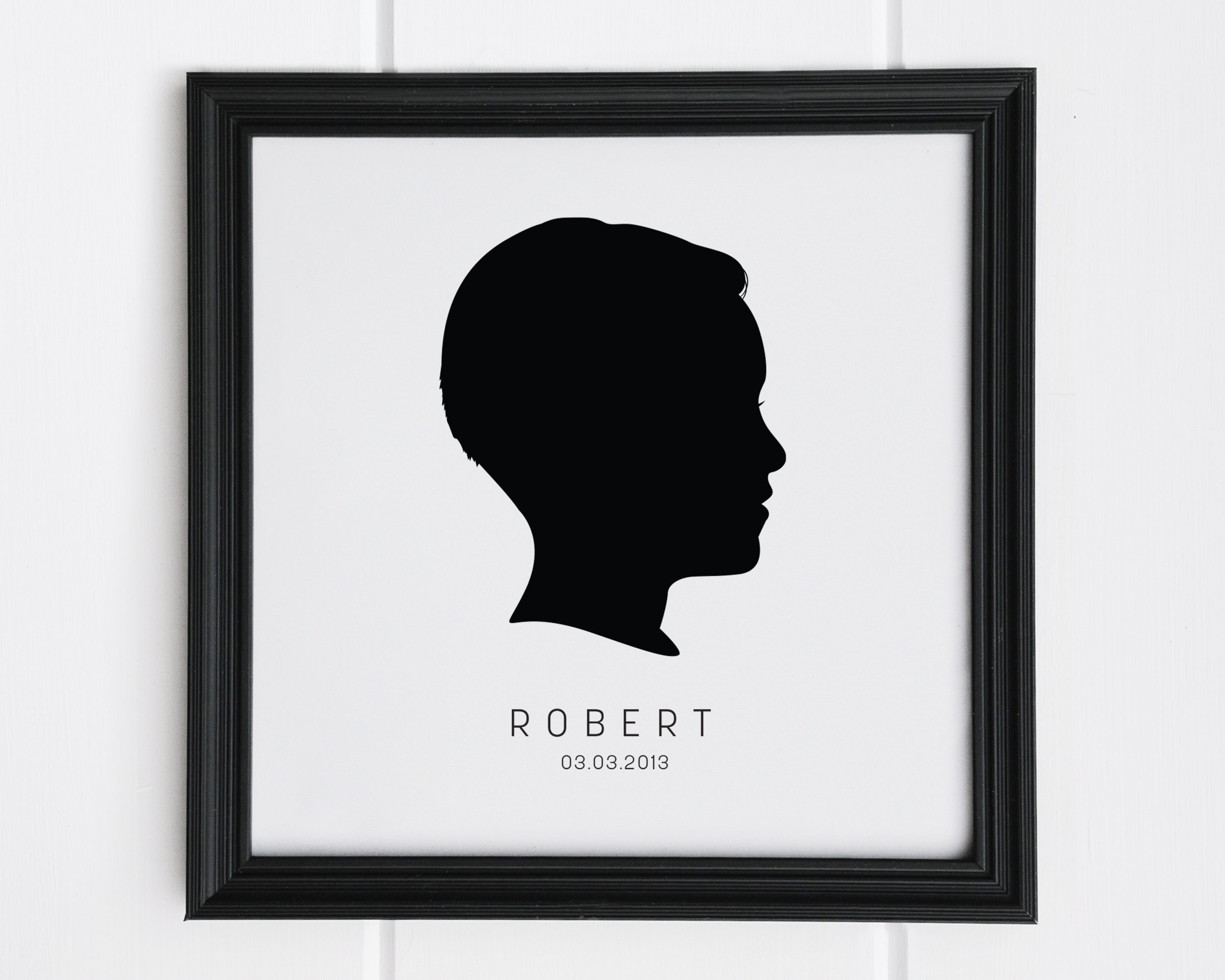 Custom Silhouette Portrait Printable Girl's Room, Personalized Digital ...