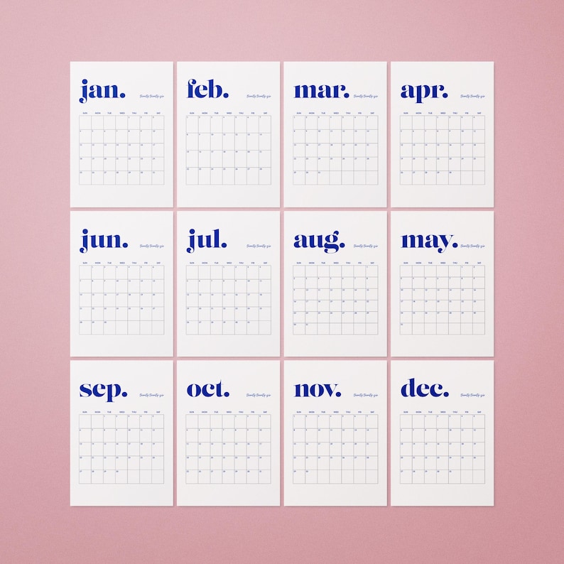 2026 Printable Monthly Calendar – Portrait Layout (PDF Download) - A3 ...