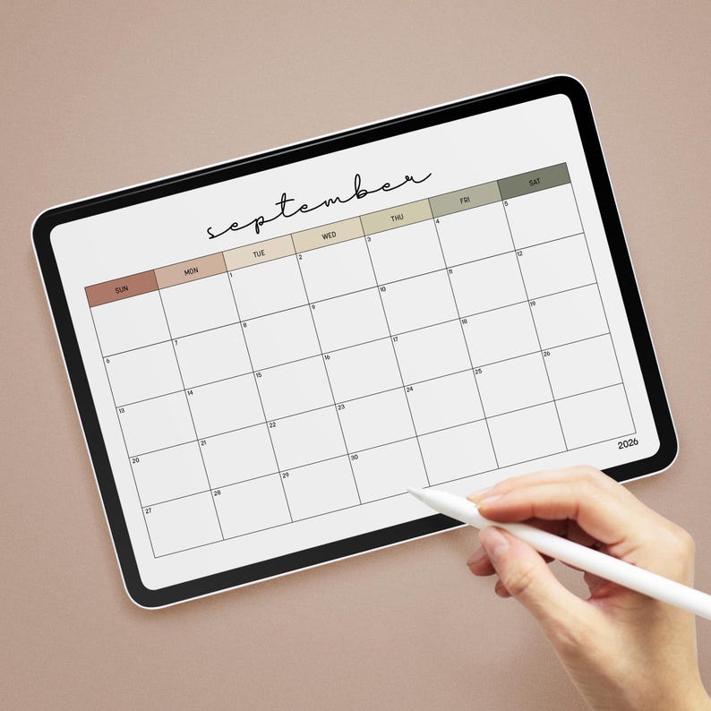 2026 Printable Monthly Calendar – Portrait (PDF Download) - A3/a4 ...