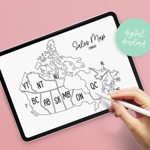 Sales Map Canada Digital Download, for Procreate and Print, Printable ...