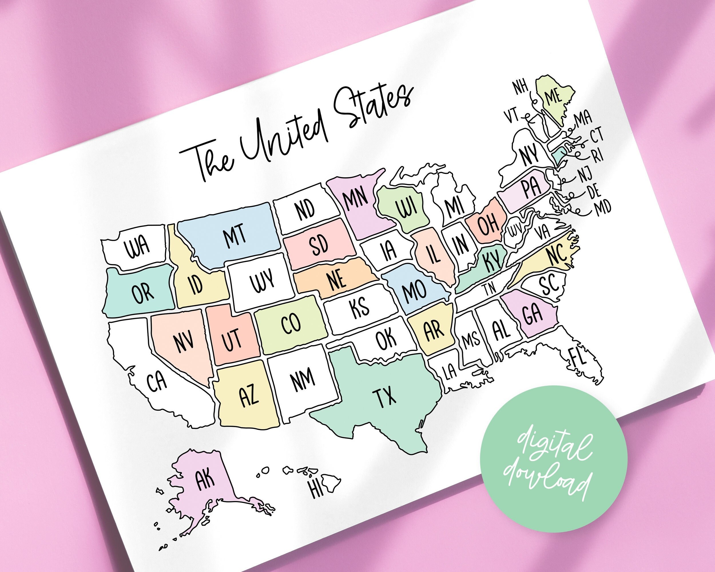 The United States Map Printable Coloring USA Map for Print and ...