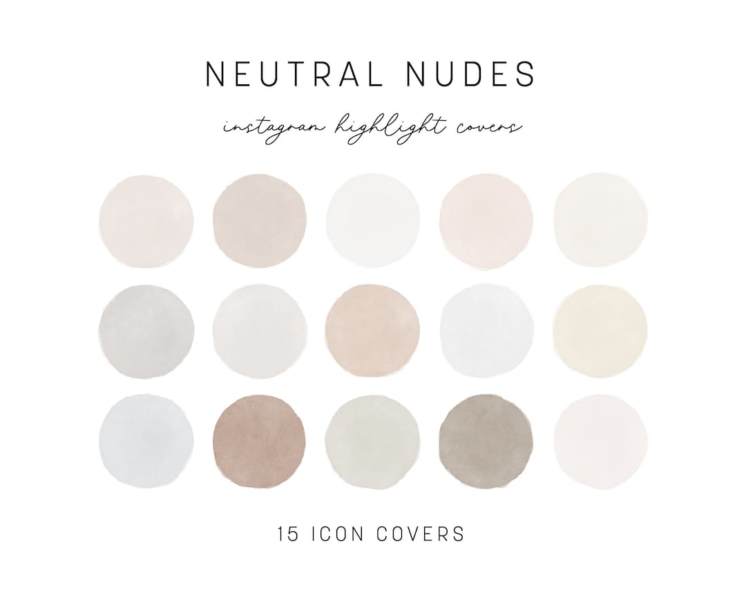 Instagram Highlight Covers Nudes Watercolor IG Story Icons Neutral ...