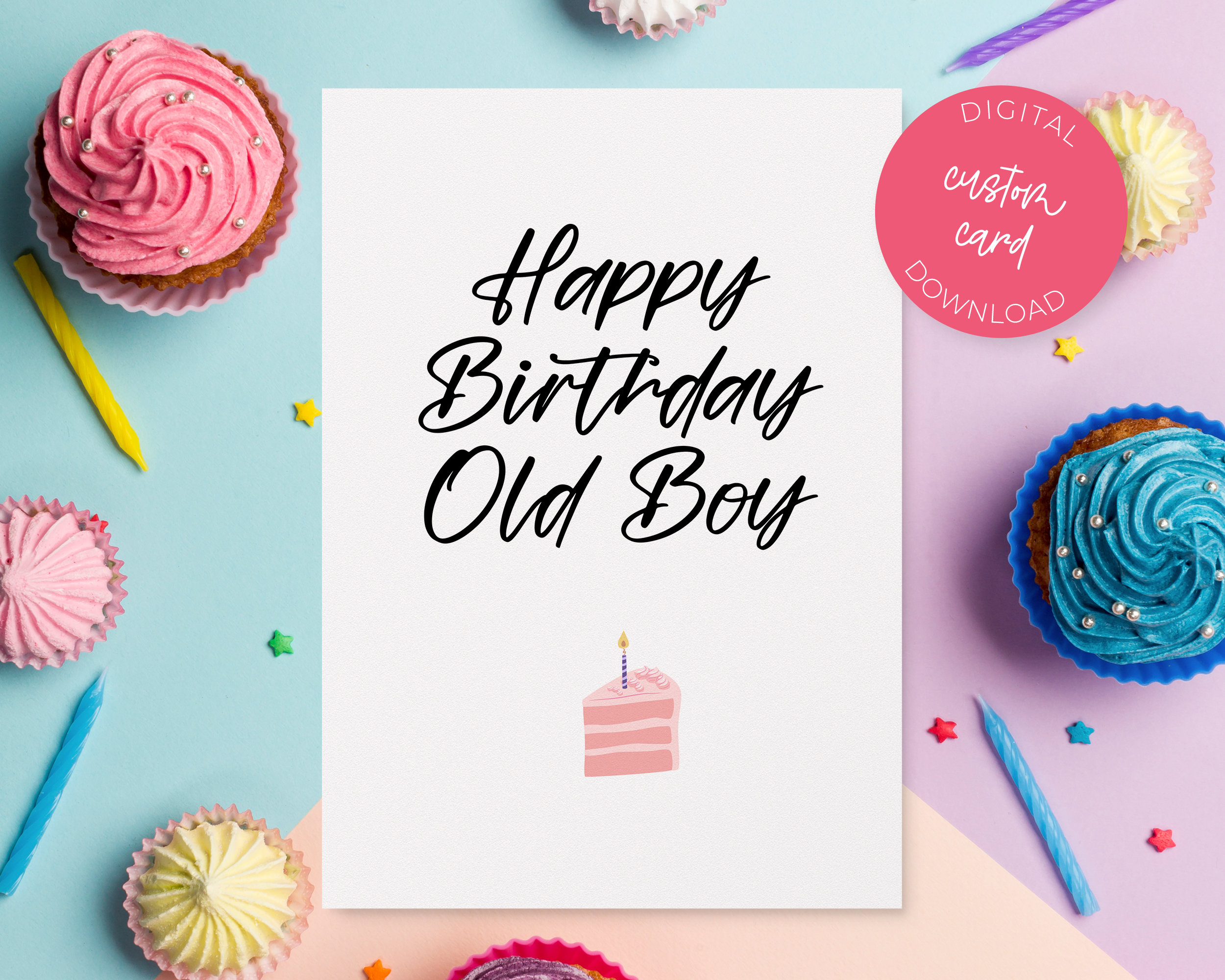 Custom Birthday Card Personalized Printable Bday Card - Etsy