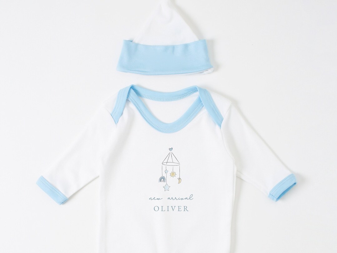 Personalised Hello Word Baby Grow Blue Baby Grow Blue New Arrival ...