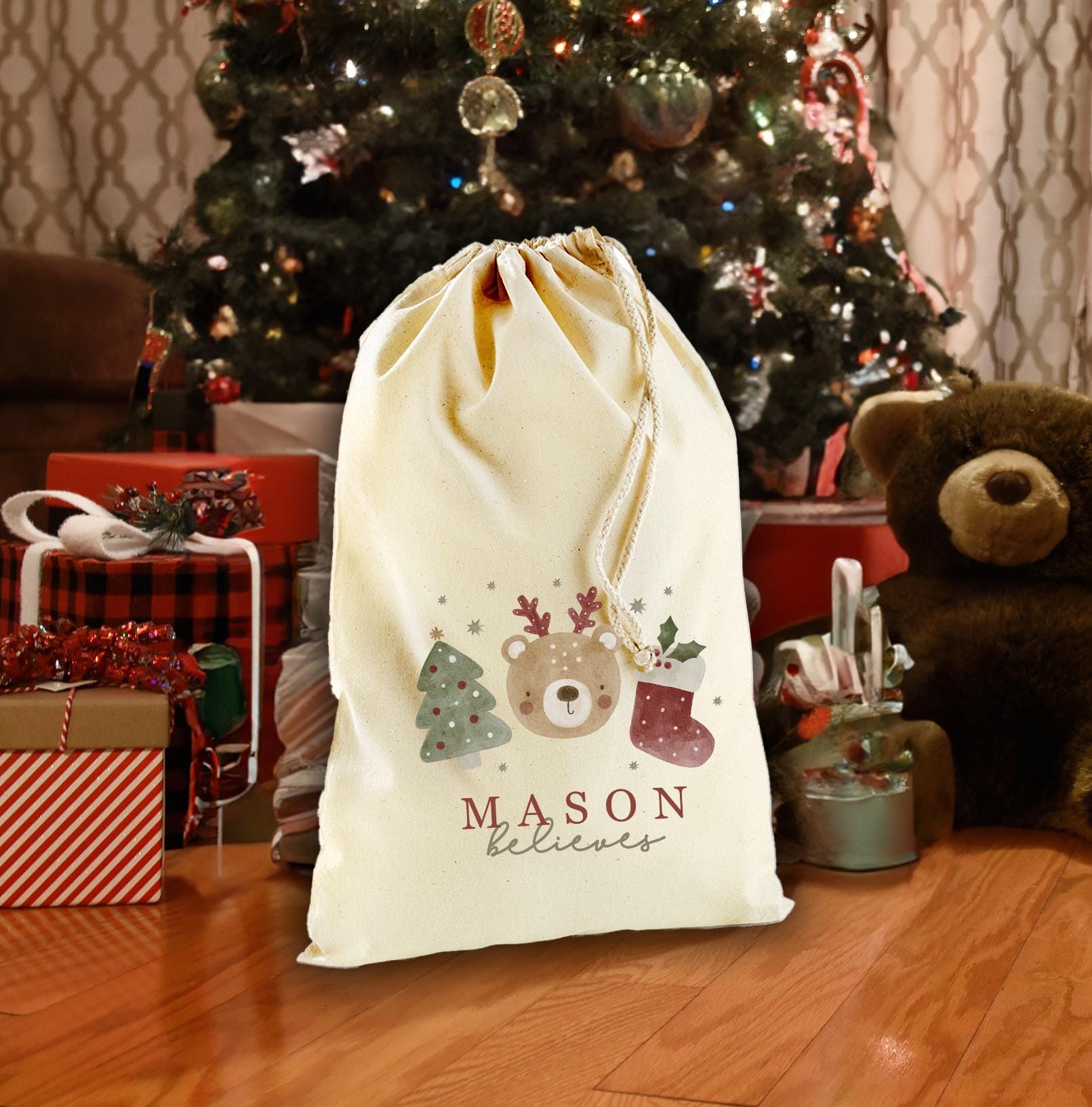 Personalised Christmas Eve Sack - Personalised Christmas Sacks - Santa ...