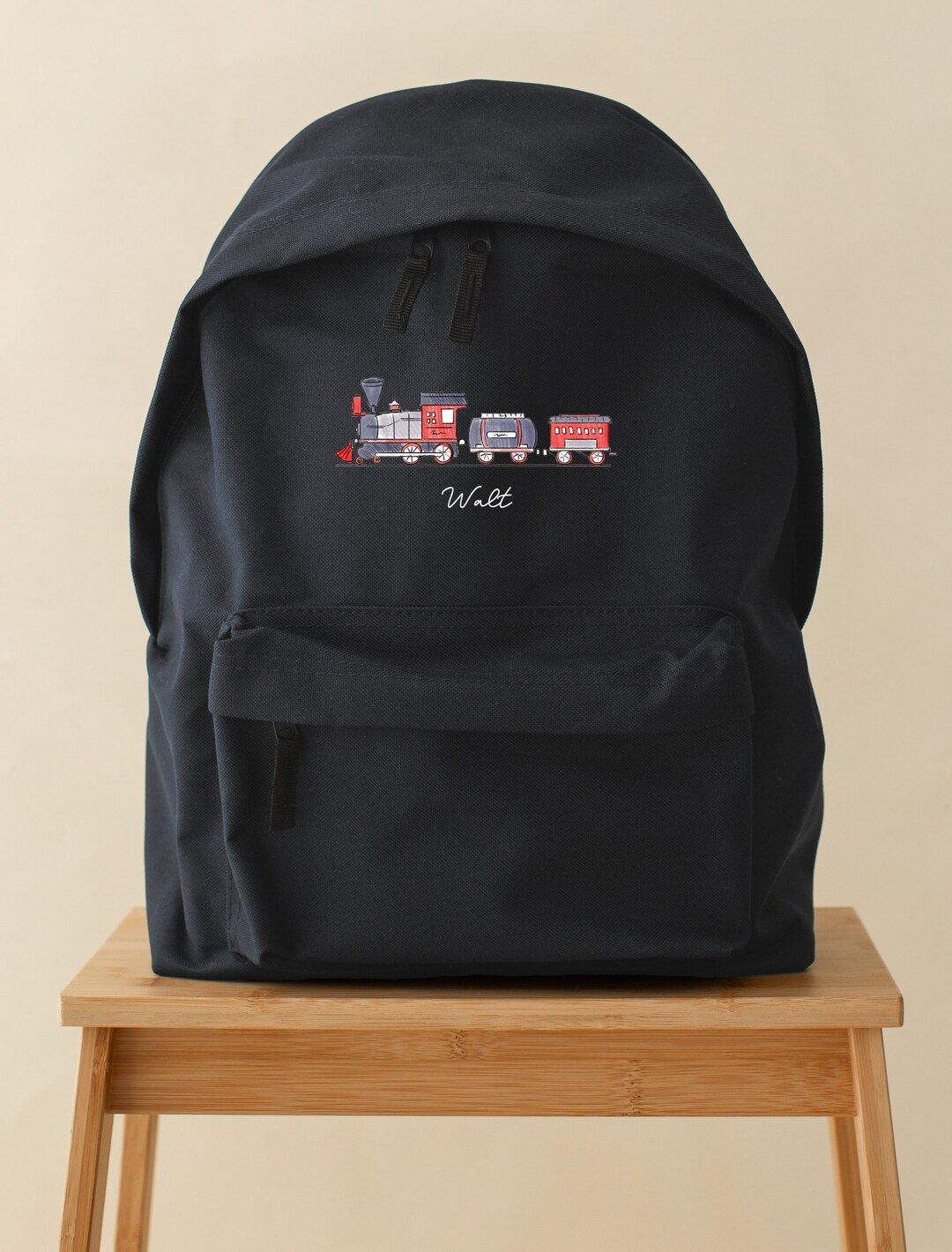 Personalised Train, Backpack , Steam Train Theme Fashionable Subtle ...