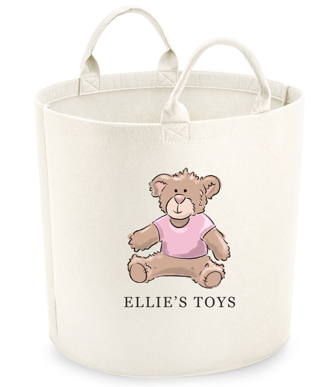 Personalised Teddy Bear Storage Basket, Toy Tub Toy Box, Storage ...