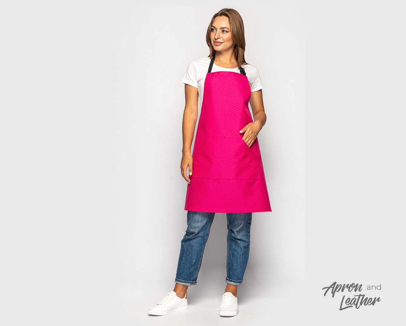 Apron pink woman apron pink apron | Etsy
