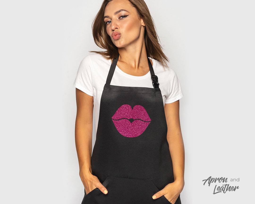Apron, Apron With Lips, Custom Logo, Custom Hair Stylist Gift, Personalized Hairdresser Apron ...