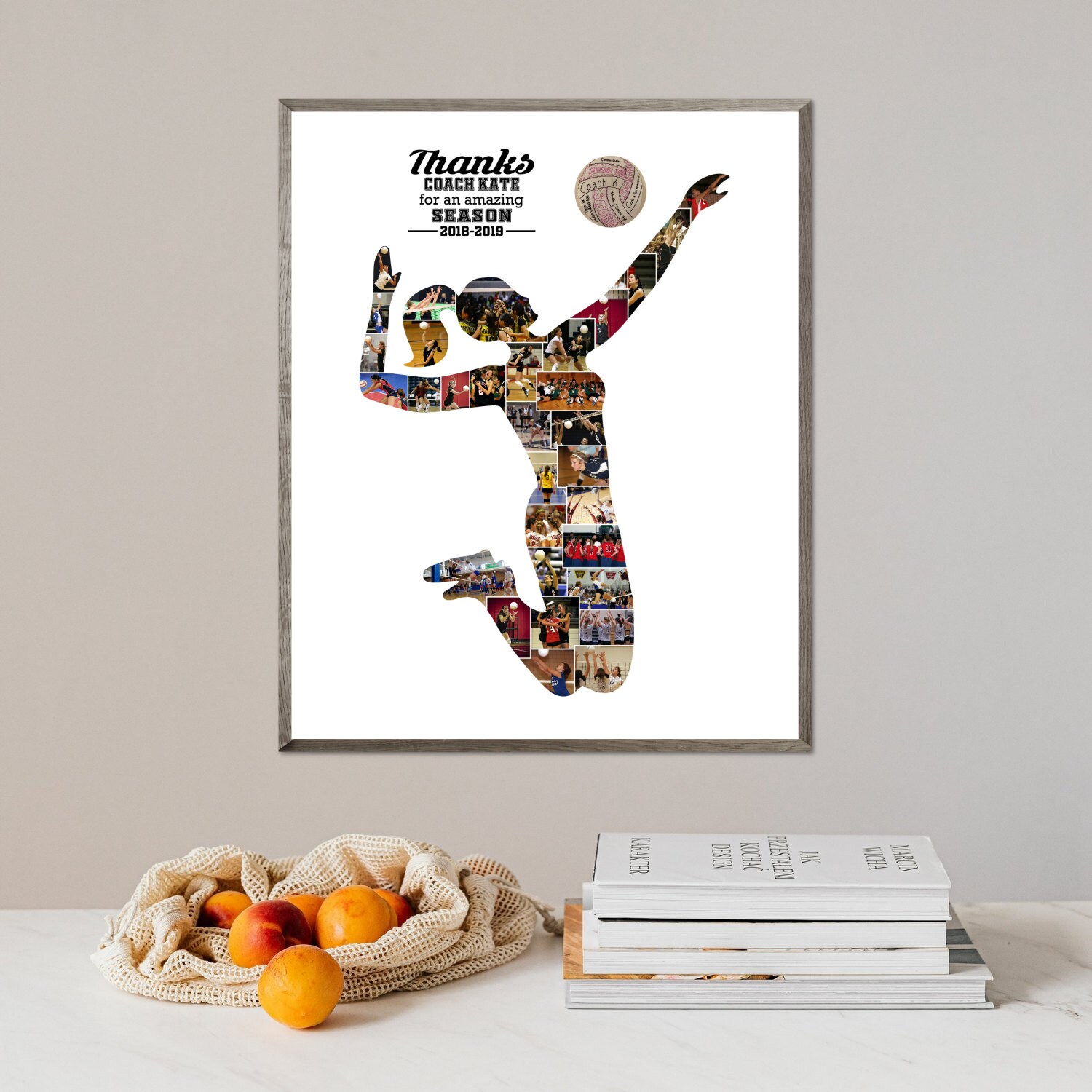Volleyball Photo Collage-personalized Gift for Coach-girl Volleyball ...