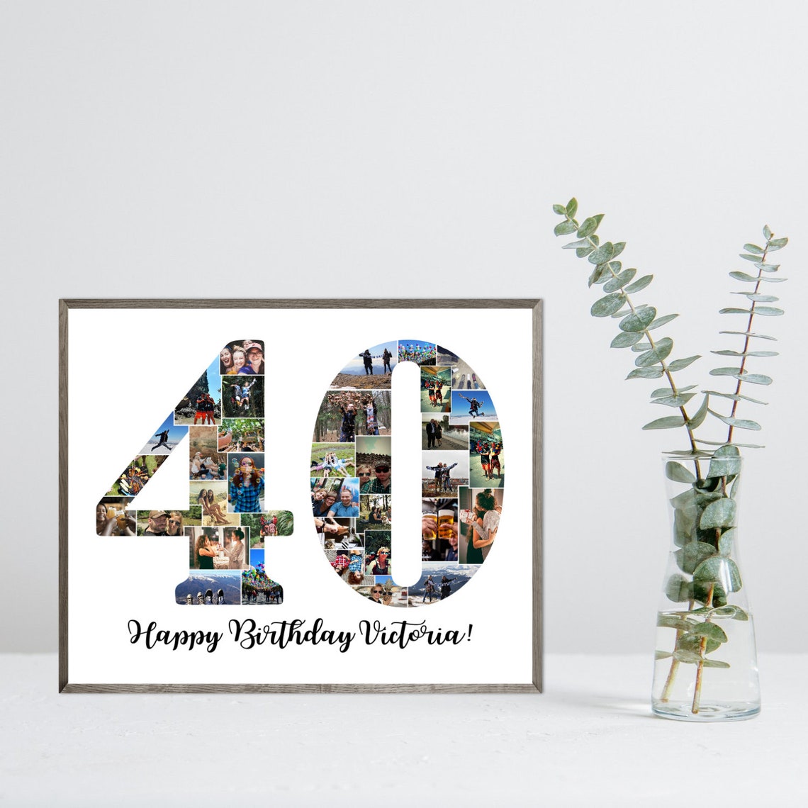 40th Birthday Photo Collage-40 Year Photo Collage-number 40 | Etsy