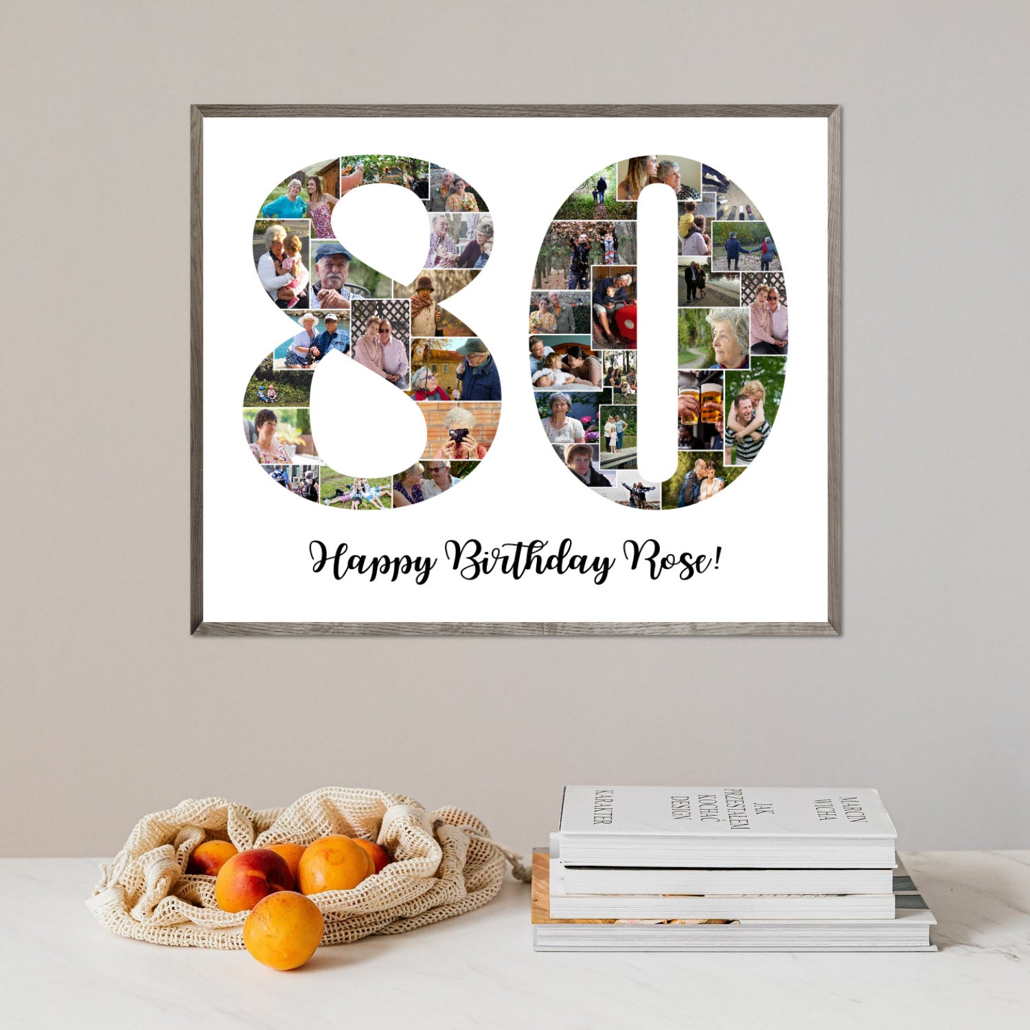 80th Birthday Photo Collage-number 80 Photo Collage-80 Year Photo ...