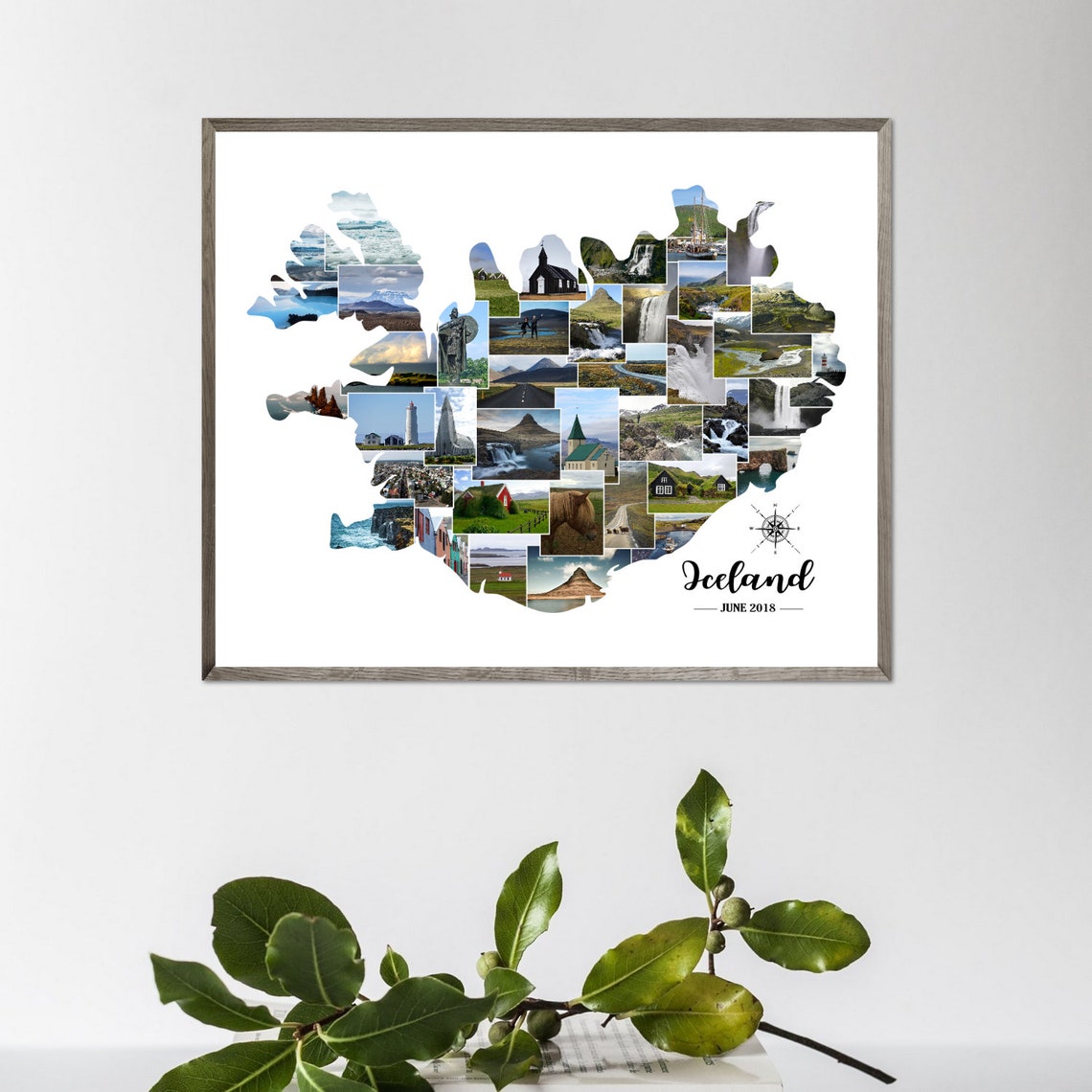 Iceland Photo Collage-map Collage-travel Photo | Etsy