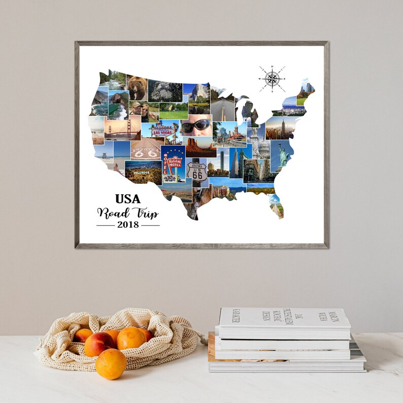 USA Photo Collage-travel Map Photo Collage-united States - Etsy