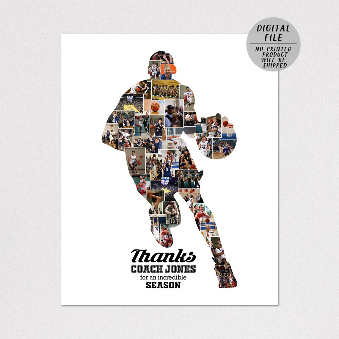 Basketball Photo Collage-boy Basketball Player | Etsy