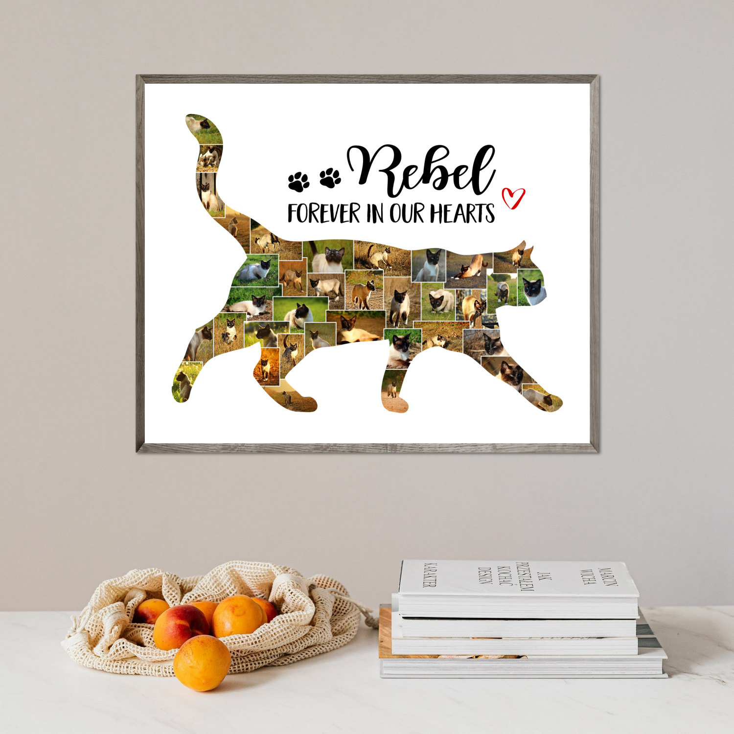 Cat Photo Collage-pet Memorial Photo Collage-short Haired Cat Collage ...