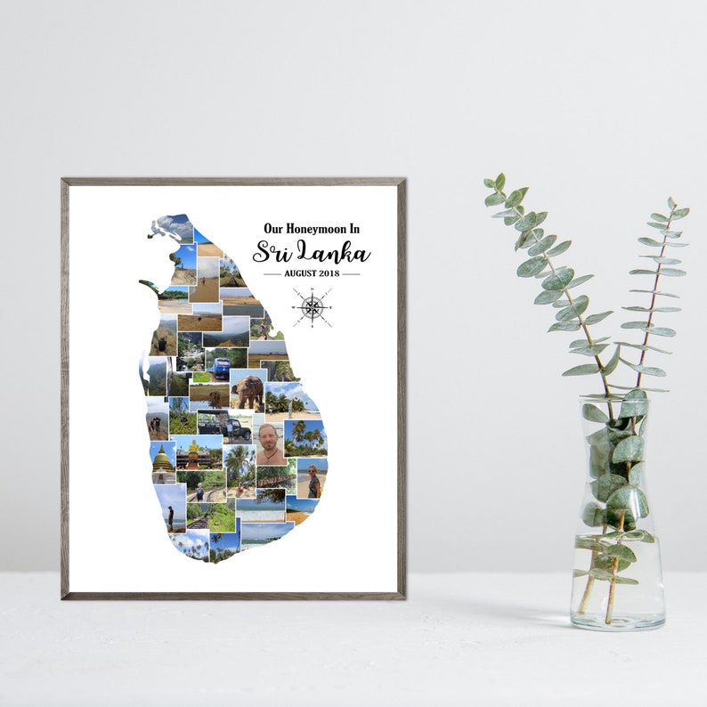 Sri Lanka Photo Collage-asia Collage-travel Photo Collage-map - Etsy