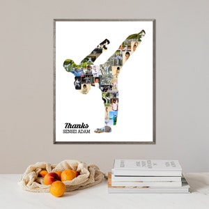 Karate Photo Collage-judo Collage-sensei Gift Karate-karate Teacher ...