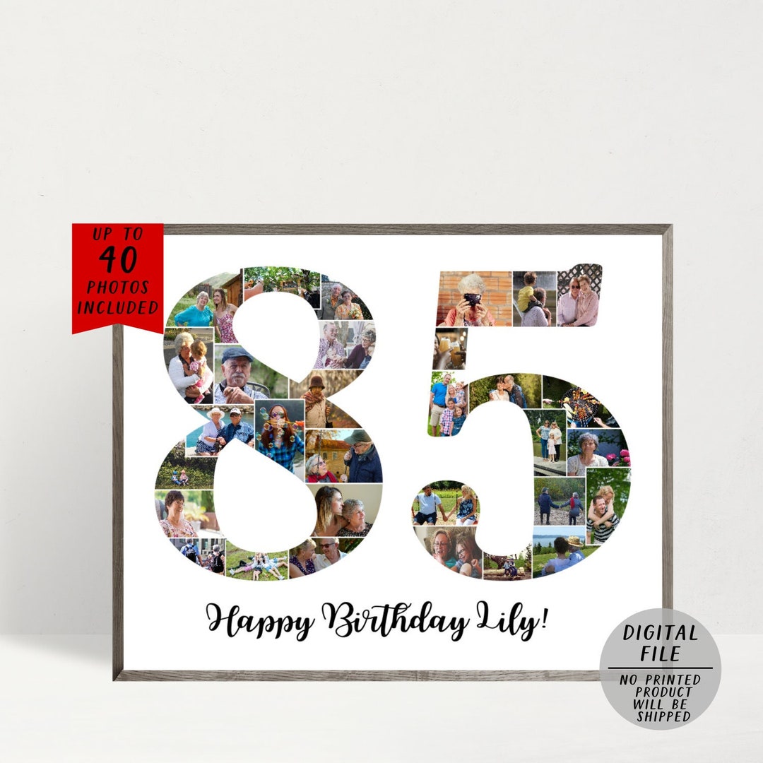 85th Birthday Photo Collage-85 Birthday Gift-number 85 Photo Collage ...