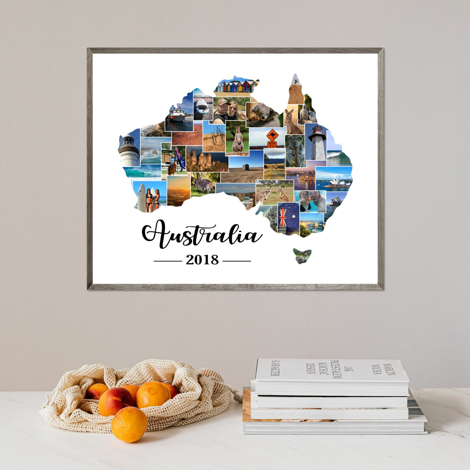 Australia Photo Collage-travel Map Photo Collage-personalized Gift for ...