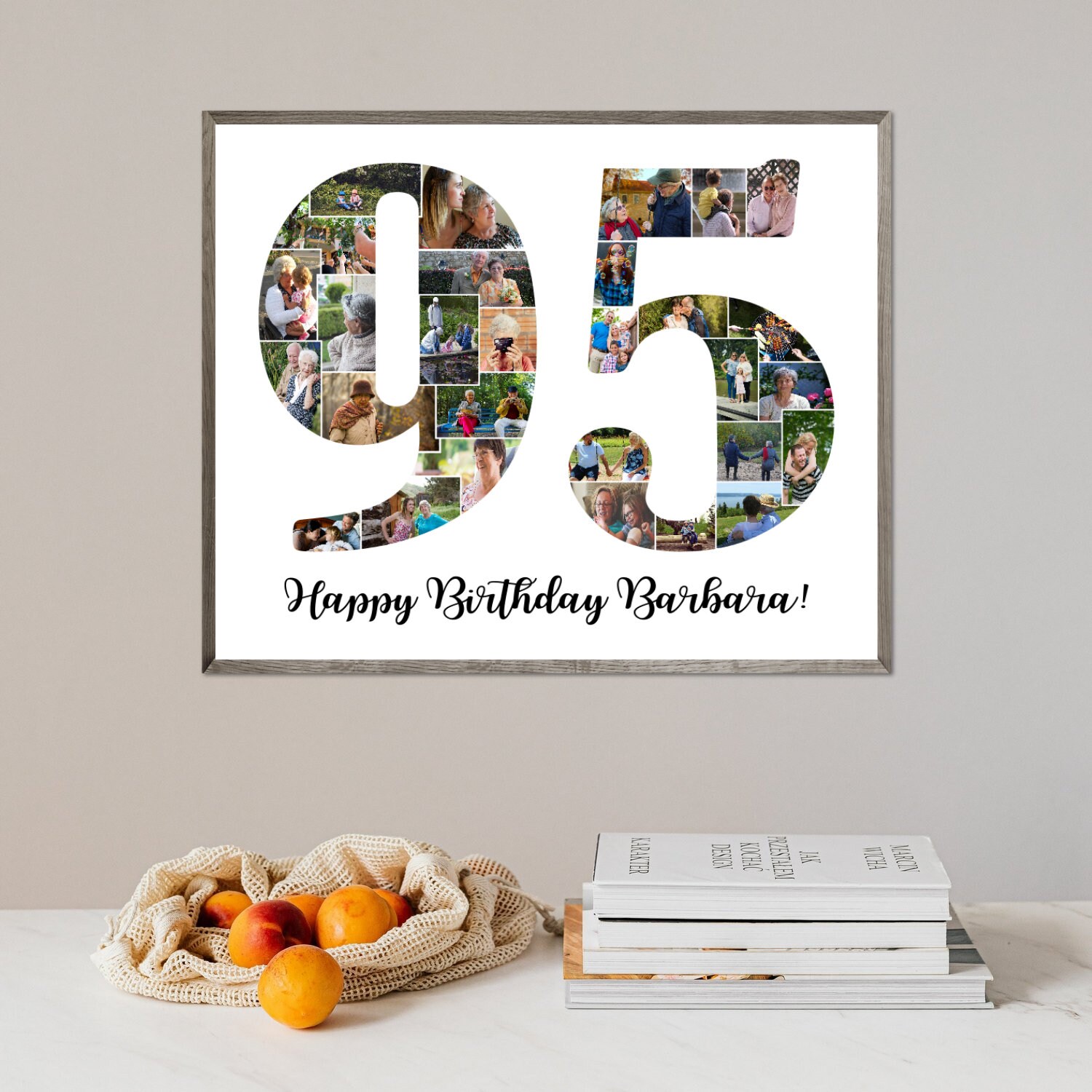 95th Birthday Photo Collage-95 Birthday Gift-number 95 Photo | Etsy
