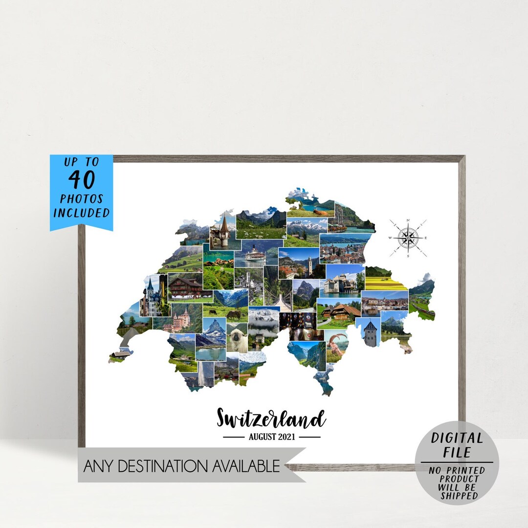 Switzerland Photo Collage-swiss Collage-travel Photo Collage-vacation ...