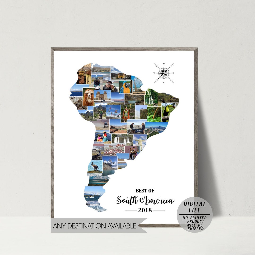 South America Photo Collage-travel Map Photo - Etsy