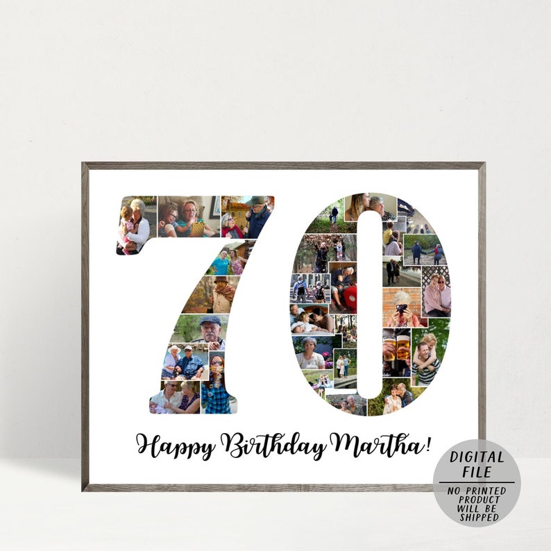 70th Birthday Photo Collage-70 Year Photo Collage-number 70 | Etsy