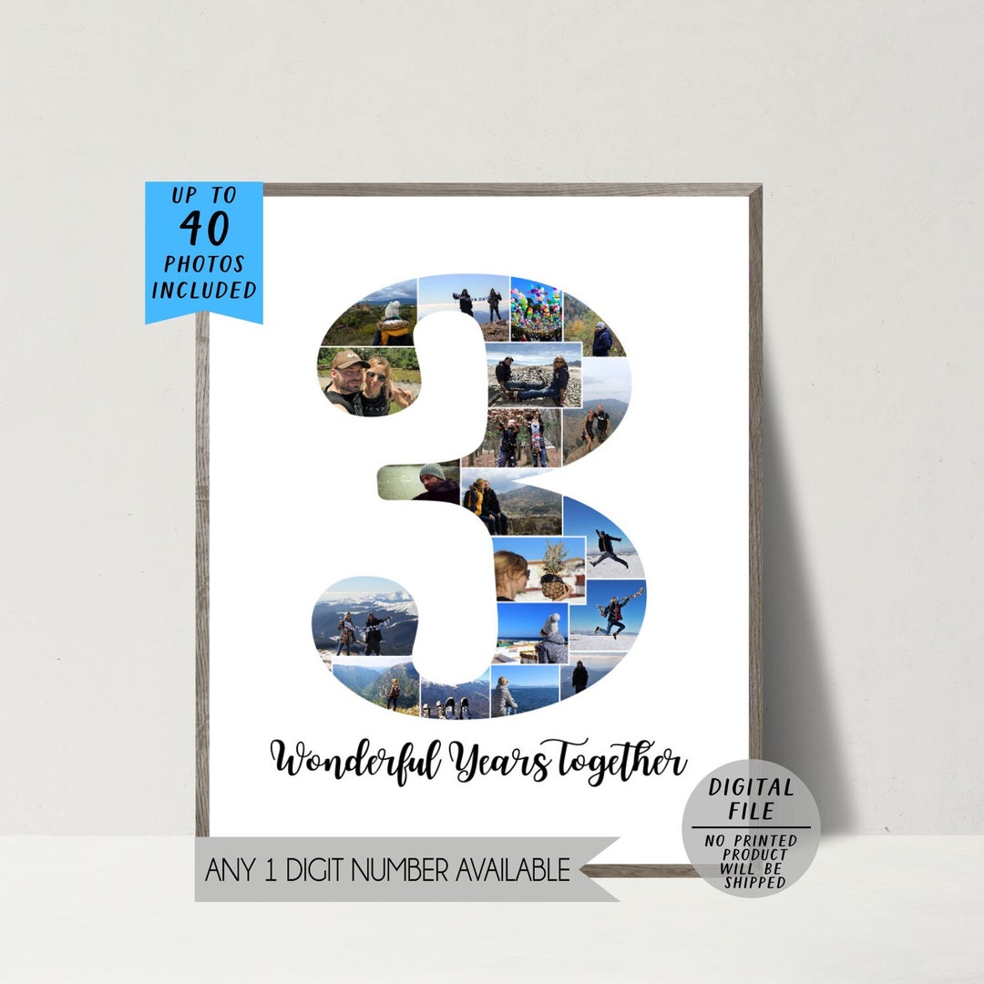 Collage de fotos de números personalizados-Collage de cumpleaños ...