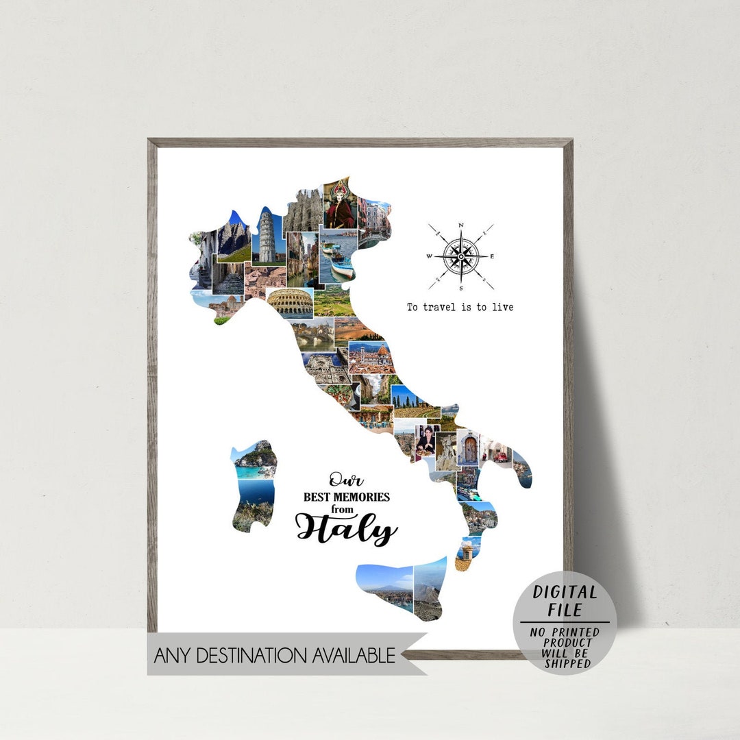 Italy Photo Collage-travel Photo Collage-map Photo - Etsy